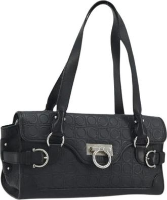 Ferragamo Pre-owned Cuir sacs-main - Femme - Pre-owned - Noir - Taille: ONE Size