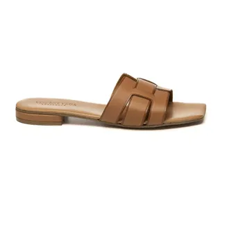 Vincent Vega Vincent Vega - Sandale plate Assia - Femme - Chaussures - Brun - Taille: 41 EU