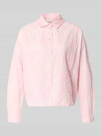 Christian Berg Baumwollbluse mit Blumen 3D Applikation