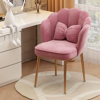 Generic Schminkstuhl, Polsterstuhl mit R&uuml;ckenlehne und Rutschfester Fu&szlig;st&uuml;tze - bequemer Schminkhocker f&uuml;rs Schlafzimmer