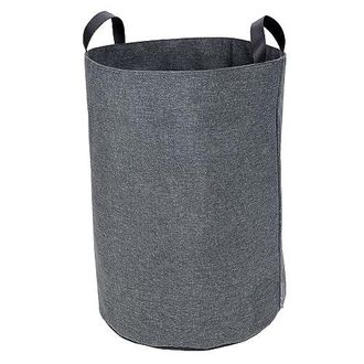 Bigso Box of Sweden BIGSO Aufbewahrungskorb f&uuml;r Kleidung, Spielzeug usw. - freistehender Korb mit 2 Griffen - gro&szlig;er W&auml;schesammler aus Polyester und Karton in Leinenoptik