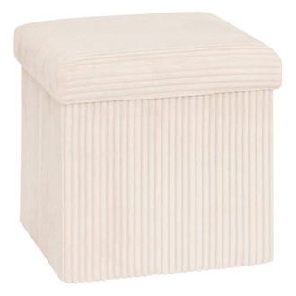 Atmosphera Atmosphera - Pouf Pliant Arum Ivoire 38x38cm