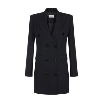 Elisabetta Franchi Flie&szlig;endes Gabardine-Kleid - - Jackets - Damen - Schwarzk - S