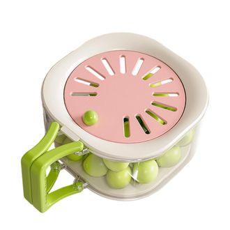 Generico Gem&uuml;sewaschkorb, 2-in-1, klappbarer Griff, multifunktionales Mahlzeitenwerkzeug mit Deckel, Gem&uuml;sesieb, f&uuml;r Salate, Picknick, Zubereitung von Beeren