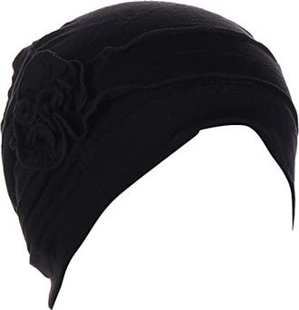Generic Chapeau pour femme - Chapeau de perles - Chapeau musulman - Cancer - Chimio - Bandeau pour homme, Noir, S