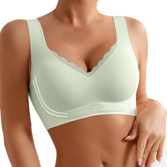 Generic Soutien Gorge Invisible Soutien Gorge sans Armature Brassiere Femme Tous Les Jours Bralette Seamless Push Up Non Rembourr&eacute;e L&eacute;g&egrave;rement Doubl&eacute;e Confort
