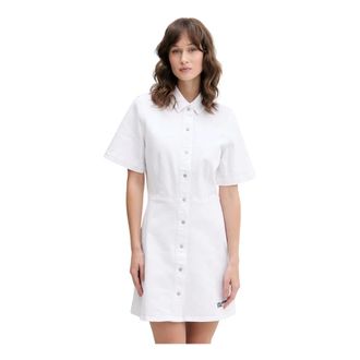 Karl Lagerfeld Robe chemise utilitaire en denim - Femme - Robes - Blanc - Taille: 40 FR