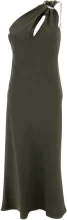 Max Mara Femme, Robes, Vert, Taille: 38 FR Entrata Satin One-Shoulder Dress