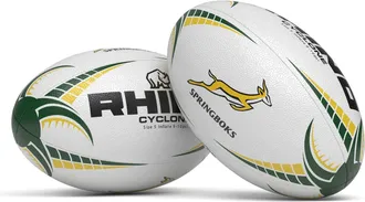 Rhino Rugby Ball SA Cyclone White/Green/Gold Size 3