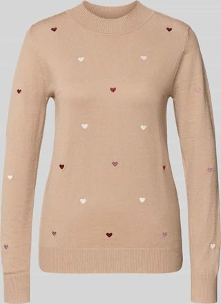 Apricot Strickpullover aus Viskose-Mix mit Stitchings