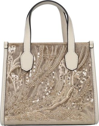 Guess Femme, Sacs, Beige, Taille: ONE Size Silvana Velvet Mini Handbag