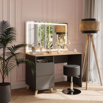 Vicco Schminktisch Anthrazit/Artisan Karen 110x75x55 cm - Frisiertisch, Robuste Materialien f&uuml;r langlebige Nutzung