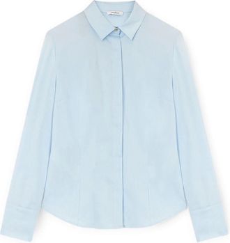 Motivi Femme, Blouses et Chemises, Bleu, Taille: 44 FR Poplin Shirt