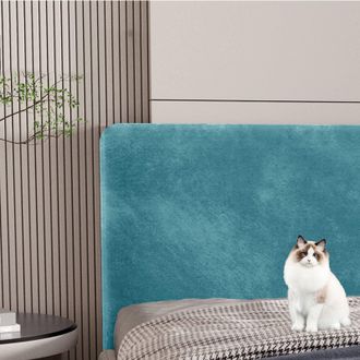 Generic Samt Kopfteil Bezug Full Queen California King Stretch Bettkopfteil Bezug Minimalistischer Stil Staubschutz T&uuml;rkisgr&uuml;n Gesamtl&auml;nge des Kopfteils (47-5