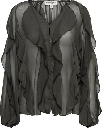 &Co Woman Voile Bluse - - Blouses & Shirts - Damen - Gr&uuml;n - 2XL