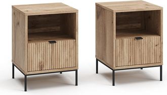 Vicco Nachttisch Eliza, Viking Oak, 2er Set