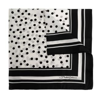 Dolce & Gabbana Homme, Accessoires, Blanc, Taille: ONE Size Foulard en soie