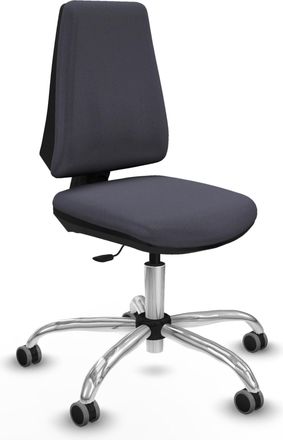 Piqueras y Crespo Elche Studiostuhl, grau, ohne Armlehnen, ausgestattet mit Permanentkontakt und Schneideschaum, 65 mm Rollen, Parkett, Dunkelgrau