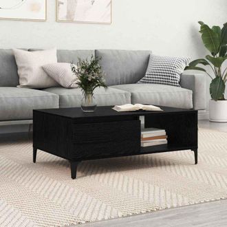 vidaXL Table basse Ch&ecirc;ne noir 90 x 60 x 35 cm Bois ding&eacute;nierie Vidaxl