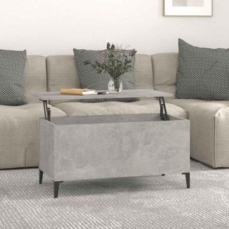 vidaXL Vidaxl - Table basse Gris b&eacute;ton 90x44,5x45 cm Bois ding&eacute;nierie