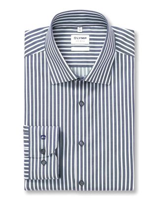 Olymp Level Five, Comfort Fit, Twill-Hemd mit Streifenmuster in