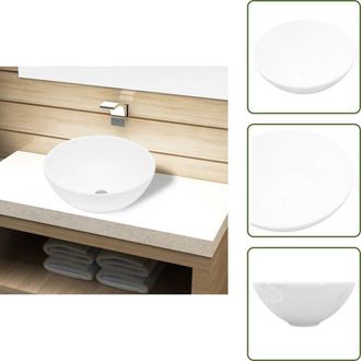 vidaXL Vidaxl - Waschbecken Keramik Wei&szlig; Rund - Waschbecken - Keramikwaschbecken - Rundes Waschbecken - Wei&szlig;es Waschbecken - Aufsatzwaschbecken