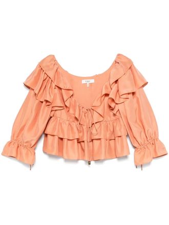 Chloé Cropped-Oberteil mit Rüschen - Orange