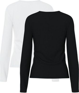Pieces Langarmshirt PCAMELIA LS TOP 2-PACK JRS NOOS BC (2er-Pack) mit klassischen Farben