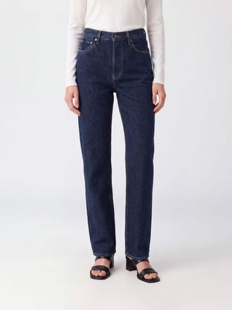 A Gold E Jean droit taille haute en denim de coton recycl&eacute;