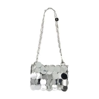 Paco Rabanne Silberne Nano Tasche mit Schultergurt - - Bags - Damen - Grau - ONE SIZE