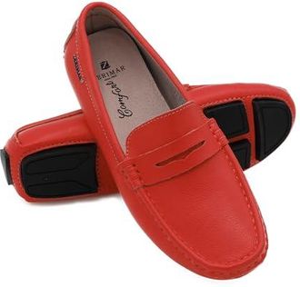 Zerimar Mocassins &eacute;l&eacute;gants pour Femme, Design Classique et Confortable - Parfaits pour Tous Les Jours ou pour Les Occasions sp&eacute;ciales - Couleur Rouge - Taille