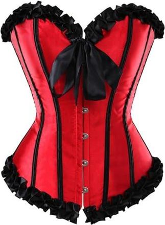 Generic Bustier Femme Bustiers Et Corsets Femme Corset Medieval Blanc Vert Top Dentelle Bleu Noir Gothique Vampire Pirate Gaine Rouge Xxxxl Rose Ceinture Marr