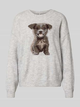 Only Pullover mit Tiger-Motiv-Intarsie