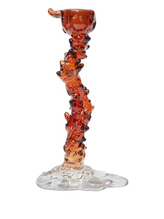 Pols Potten porte-bougies en verre &agrave; design spirale - Orange