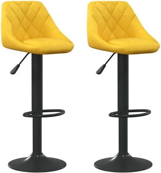 vidaXL Tabourets de bar lot de 2 jaune moutarde velours vidaXL