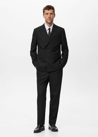 Mango Regular Fit Zweireiher-Blazer schwarz - Herren - 46 - MANGO MAN