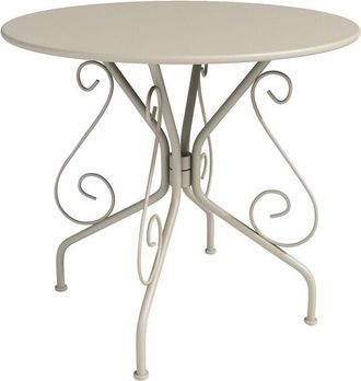 Vente-Unique Table de jardin D.80 cm en m&eacute;tal fa&ccedil;on fer forg&eacute; - Beige - GUERMANTES de MYLIA