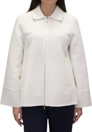 Max Mara Femme, Vestes, Blanc, Taille: 38 FR Double Jersey Jacket