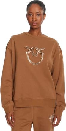 Pinko Pinko, Femme, Sweatshirts et sweats à capuche, Brun, Taille: 38 FR Nelly SweaT-shirt