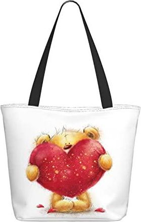 AOOEDM Bear Love Ladies Shopping Bag 13x11x7in.Le cadeau parfait pour la Saint-Valentin.Cest de la Saint-Valentin pour maman, fille, &eacute;pouse, etc