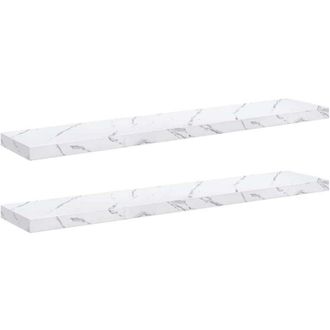 vidaXL vidaXL &Eacute;tag&egrave;re Murale 2 pcs Marbre blanc 120 x 23,5 x 4 cm