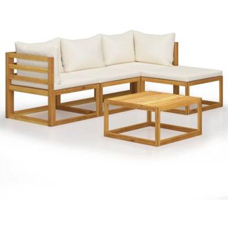 vidaXL vidaXL 5-tlg. Garten-Lounge-Set mit Kissen Massivholz Akazie