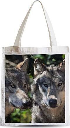 Fabulous Grand Sac Shopping Plage Etudiant Magnifique Couple de Loup Photo Nature Animaux Sauvages