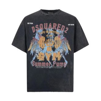 Dsquared2 Homme, Tops, Noir, Taille: S Rock Wash Iron T-shirt