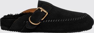 Buttero Mules aus Veloursleder mit Shearling-Futter und verstellbarem Riemen