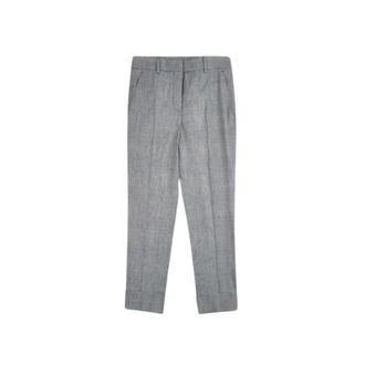 Incotex Femme, Pantalons, Gris, Taille: 40 FR Pantalon en Lin à Revers