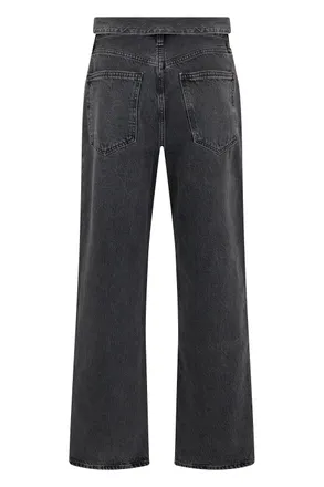 A Gold E Womens Straight Jeans Black Cotton Straight-Leg