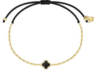 Glanzst&uuml;cke M&uuml;nchen Armband - Edelstahl Armband Achat Kleeblatt - Gr. ONESIZE - in Gold - f&uuml;r Damen