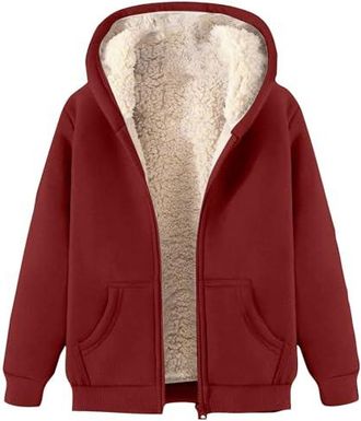 Generic Vestes en polaire pour homme avec fermeture &eacute;clair int&eacute;grale, manches longues, manteaux &eacute;pais et chauds, couleur unie, sweat &agrave; capuche d&eacute;contract&eacute; ave