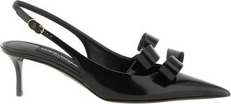 Dolce & Gabbana Coeur Slingback - Femme - Chaussures - Noir - Taille: 40 EU